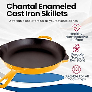 Chantal Enameled Cast Iron Cookware, 10 inch Skillet, Marigold