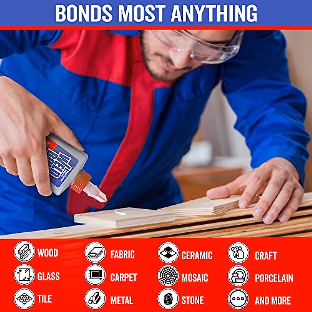 Weldbond Multi-Surface Glue, Bonds Most Anything! Non-Toxic Glue, Use as Wood Glue or on Glass Crafts Ceramic Tile Mosaic Stone Fabric Carpet Metal & More. Dries Crystal Clear 14.2 oz / 420ml