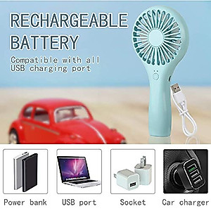 TriPole Handheld Fan Mini Personal Fan Bundle Strong Wind Battery Operated USB Fan Adjustable Speed Personal Small Fan Cute Design for Women Girls Kids Eyelash