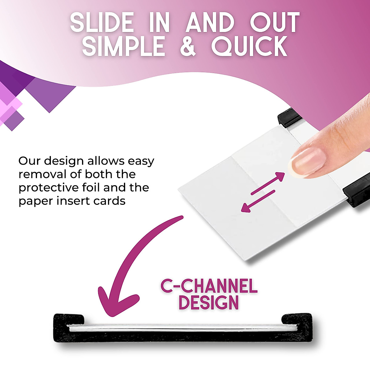 Availey 40 Pack Magnetic 'C' Channel Label Holders for Metal Racks and Shelves with Protective Films and Replacement Strips 4" x 1.6"