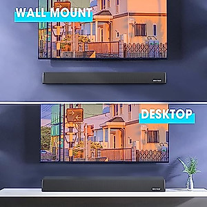 BESTISAN Sound bar, Wired and Wireless Soundbar for TV, Home Theater Surround Sound System Sound Bars for TV with HDMI-ARC, Optical/Coaxial/RCA Connection (Black)