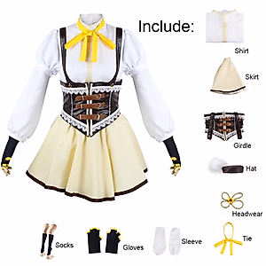 Lmetsky Magi Madoka Magica Cosplay Costume Outfit Tomoe Mami Cosplay Costume Uniform Dress Halloween Christmas