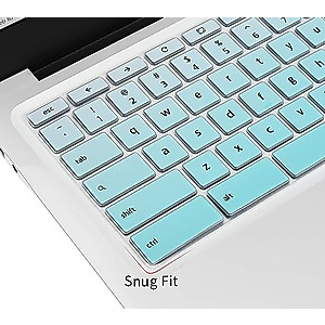 CaseBuy Premium Keyboard Cover for ASUS Chromebook Flip C433 C434 2 in 1 14" Laptop, Chromebook C302CA/C423NA/C425TA/C433TA/C434TA-DH342T DSM4T DS384T C523NA Keyboard Skin, Ombre Mint