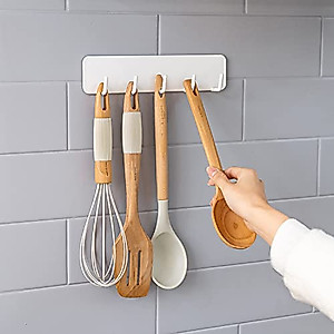 Carrotez 5 Wall Hooks Unscrewed Magnetic Easy Attachable Multi Organizer Floating Hook Shelves, Floating Shelf for Kitchen, Shelf for Dorm - White
