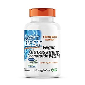 Doctor's Best Vegan Glucosamine Chondroitin MSM, Joint Health, Hair, Skin & Nails
