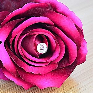 300 pcs Flower Pins Corsages Pins Head Pins Wedding Bouquet Pins Crystal Pins Floral Bouquet Pins Clear Tongcloud (Transparent, 2'')