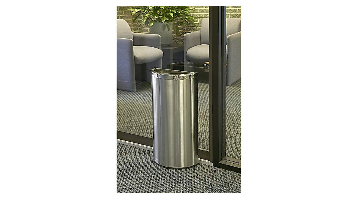 Stainless Steel Waste Container 8 Gallon - Half Moon Design