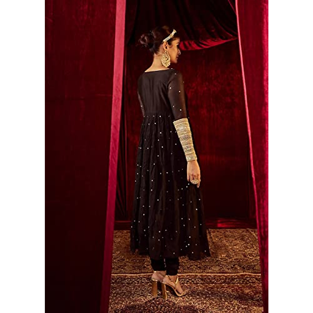 Elina fashion Indian Kurti for Womens With Pant & Dupatta | Ethnic Readymade Kurtis Stitched Kurta For Women Black