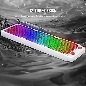 360mm Water Cooling Radiators, 12 Pipe Heat Exchanger Radiators, Copper Computer Radiators for PC CPU Computer Water Cool System, G1/4 Thread, Easy Installation, White