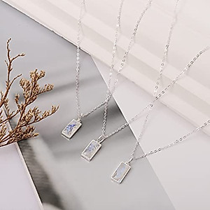 HOPE LOVE SHINE New Beginnings Rainbow Moonstone Sterling Silver Necklace for Women - Gifts for Her - Divorce Gifts for Women, Fertility Necklace, Break Up, Recovery, Retirement