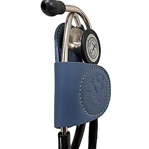 FLA handmade in USA Stethoscope Holder pro with Clip Handmade in USA Genuine LeatherPerfect for Nurses EMT Medical Nursing StudentNo More Neck Carrying(Case (Black) and Leather Holder (Brown))