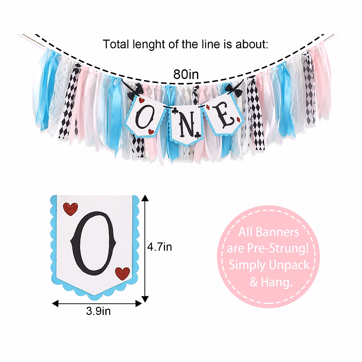 Alice in Wonderland Highchair Banner for 1st Birthday Alice in Wonderland Birthday Party Decorations, 1st Birthday Girl Decoration, Highchair Banner 1st Birthday Girl, Birthday Photography