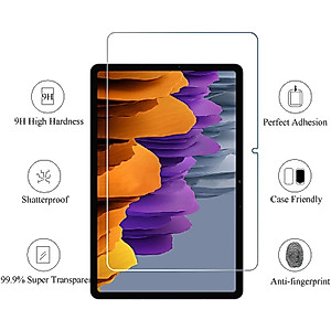 TANTEK [2-Pack Screen Protector for Samsung Galaxy Tab S7(SM-T870/T875,2020) 11 inch,Tempered Glass Film,Ultra Clear,Anti Scratch,Bubble Free