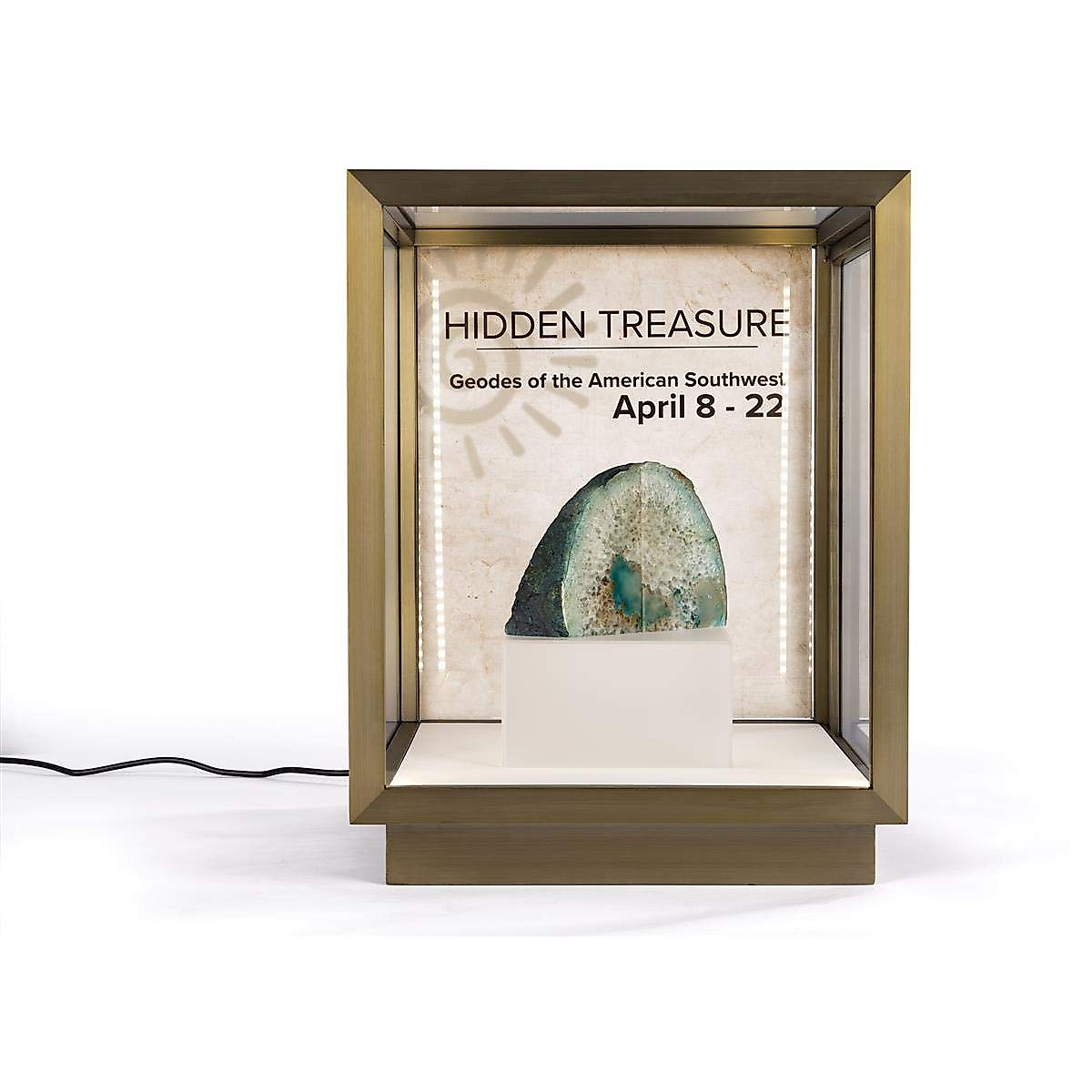 Displays2go Tabletop Glass Display Cases with LED Lighting – Bronze (DC1620SGSS)