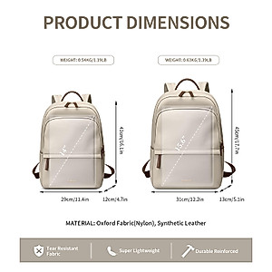 GOLF SUPAGS Laptop Backpack for Women Slim Computer Bag Work Travel College Backpack Purse Fits 15.6 Inch Notebook (Apricot)