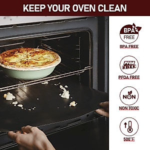 3 Pack Oven Liners for Bottom of Oven, Large Reusable Heavy Duty Oven Liners Protector Mats for Gas Oven Electric Oven Baking Sheet Toaster Microwave Grill, Nonstick BPA and PFOA Free, 23.62x15.75 in