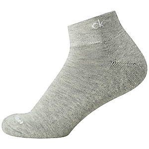 Calvin Klein Women's Athletic Sock - Cushion Quarter Cut Ankle Socks (6 Pack), Size 4-10, BlackWhiteGrey