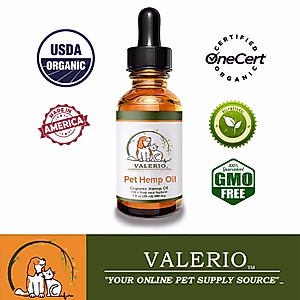 Valerio Pets Hemp Oil for Dogs and Cats - 1 Oz - Hemp Oil Drops with Omega Fatty Acids - Hip and Joint Support and Skin Health