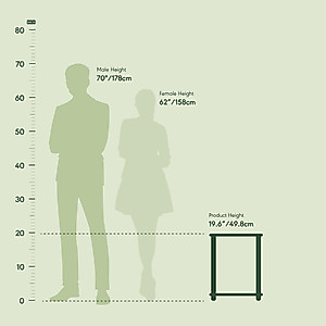 Furinno Simplistic Set of 2 End Table, Espresso/Black