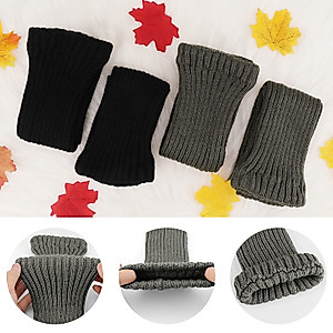 PHOGARY 2 Pairs Winter Leg Warmers for Women, Thigh High Socks Over Knee Footless Socks Crochet Knitted Long Boot Socks High Boot Cuffs Boot Topper Socks Leg Cuffs Boot Warmers Winter Gift for Girls