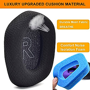 G733 Earpads - defean Replacement Ear Cushion Cover Compatible with Logitech G733 G 733 Lightspeed Wireless Gaming Headset,Ear Pads with Durable Mesh Fabric, Comfort Noise Isolation Foam (Black)
