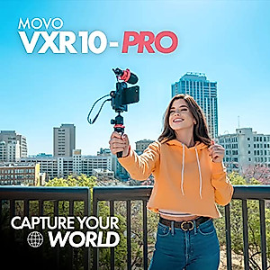 Movo VXR10-PRO External Video Microphone for Camera with Rycote Lyre Shock Mount - Compact Shotgun Mic Compatible with DSLR Cameras and iPhone, Android Smartphones - Battery-Free Camera Microphone