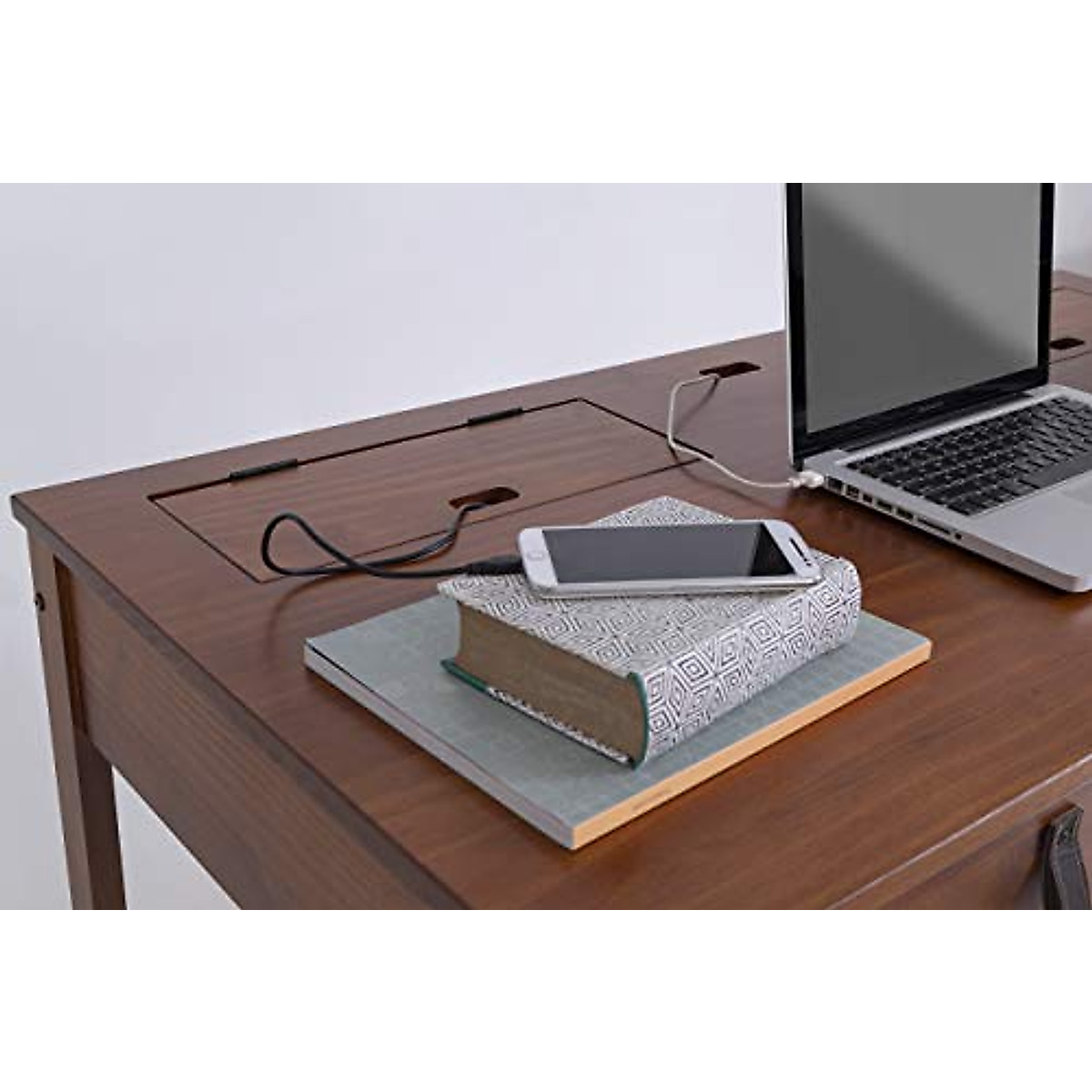 memomad Bali Home Office Solid Wood Desk with Drawers (Caramel)