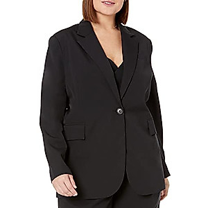 The Drop Women's Ramona Loose Fit Boxy Blazer, Black, XXS