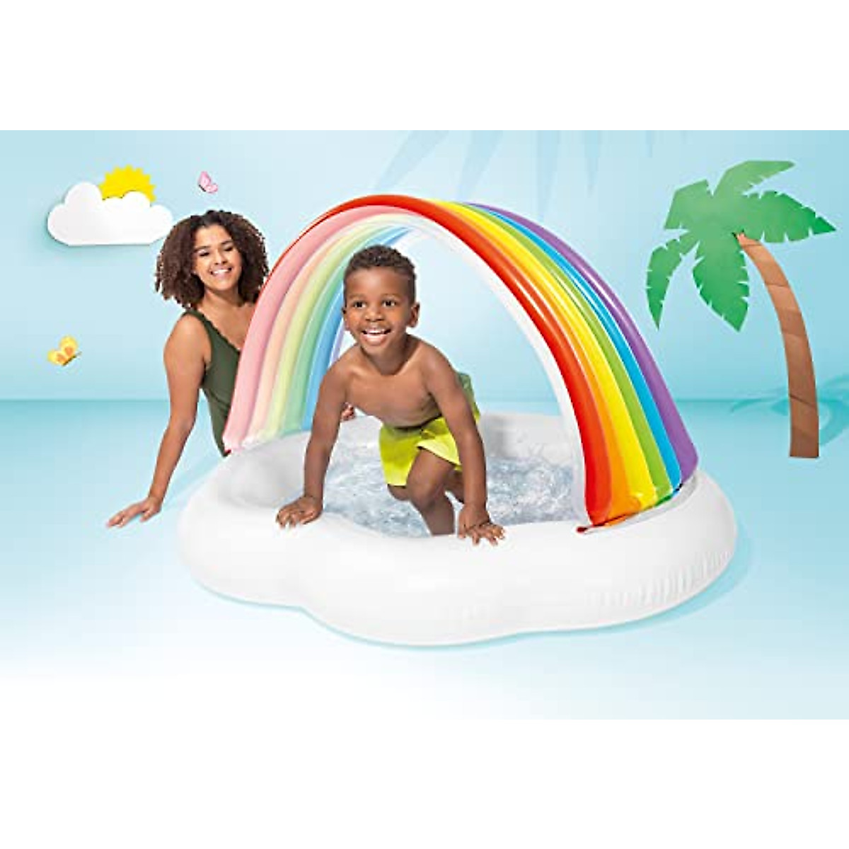 Intex Rainbow Cloud Inflatable Baby Pool, for Ages 1-3