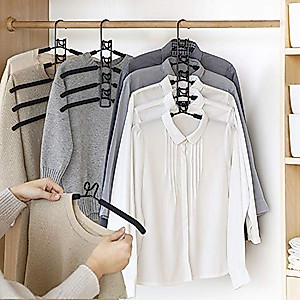 Esthesia Hangers 2 Pack 5 in 1 Multi Layer Hangers Non-Slip Eva Foam Padded Heavy Duty Thick Hanger Closet Storage Detachable Hanger for Suit Coat Shirt Skirt T-Shirt Pants(Space Saver)