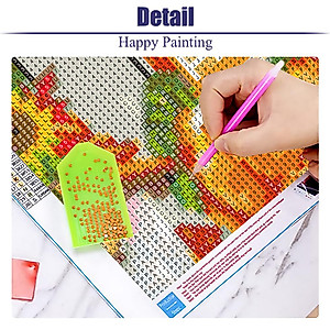 Akahllc Gnome Diamond Painting Kits for Adult, Pumpkin Diamond Art Kits for Adults 5D DIY Diamond Dots Gem Art and Crafts Thanksgiving Decoration 12x16 inches