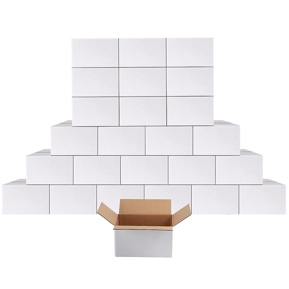 Calenzana 7x5x4 Inches Shipping Boxes Pack of 25, White Cardboard Corrugated Box for Mailing Packing and Storage
