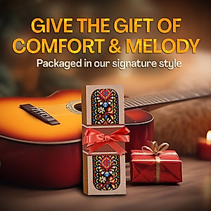 Guitar Strap For Acoustic Guitars , Electric Guitars and Bass , Red Vintage Woven Embroidered Adjustable Strap Includes 2 Strap Locks To Keep Your Guitar Safe & 2 Unique Picks and Pick Pocket