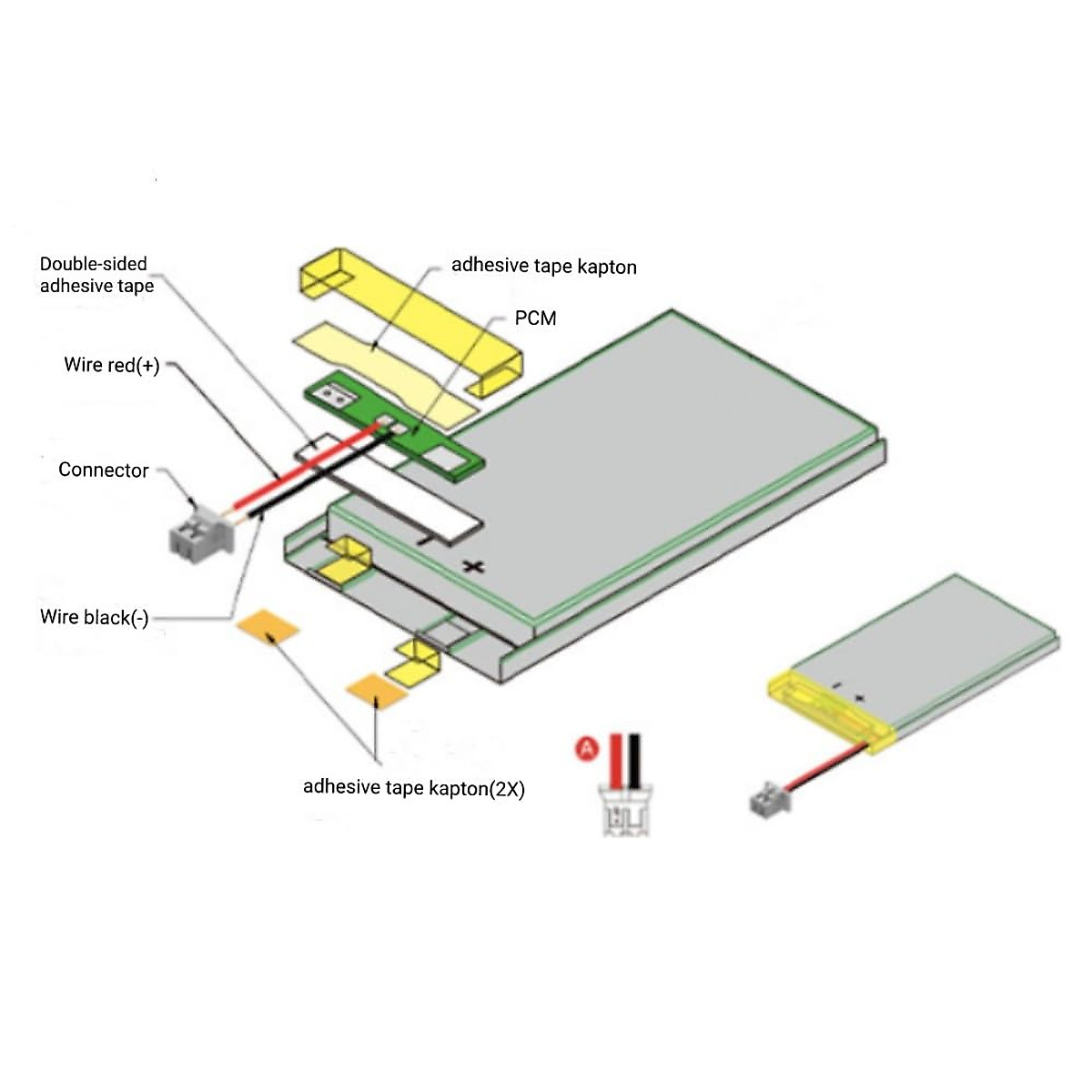 Octelect 2PCS lipo Battery Polymer Lithium Battery 472540 3.7V 500mAh Lithium Battery for Smart Digital Products