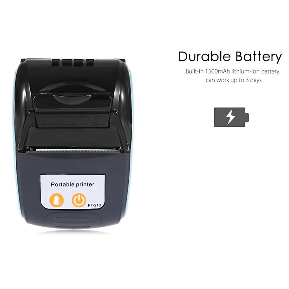 with Driver U Disk Thermal Printer Bluetooth Receipt Bill Wireless Portable Mini 58MM pos Printer 2 inch Android iOS Win MAC Pocket Ticket pos Printer for Restaurant Sales Retail 90mm/s Speed