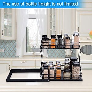 uxcell Pull Out Cabinet Organizer, 2-Tier Under Sink Slide Out Storage Shelf, 14.7" L x 10.8" W x 13.3" H Bathroom Organizer Kitchen Storage with Sliding Drawer, White