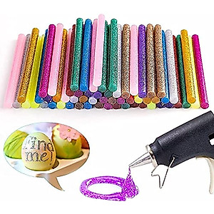 ZOENHOU 308 PCS Colored Glitter Hot Glue Sticks, 14 Colors Melt Adhesive Glue Sticks, Mini Glue Sticks for DIY Art Craft General Repairs Gluing Projects, 4 x 5/16 Inch