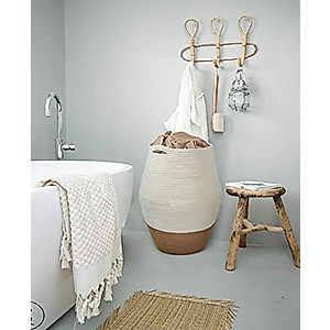 Goodpick Boho Woven Toy Basket And Tall Laundry Hamper (Set of 2)