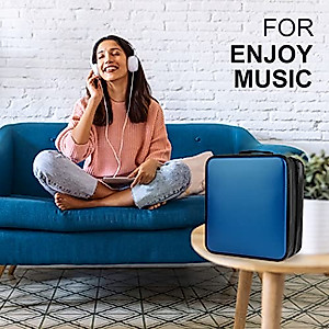 TIMCORR CD Case DVD Holders Storage - 432 Capacity Portable Disc Organizer & CD Wallet Binder Sleeve Holder for Car Travel | Media (Blue)