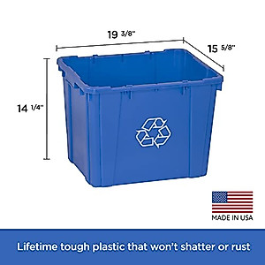 CX 14 Gallon Recycling Bin, Indoor/Outdoor, Stackable (6-Pack)
