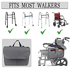 Bandkos Walker Baskets for Rolling Folding Walker,Basket Bag for Walkers for Seniors Wheelchair Accessories(Grey)