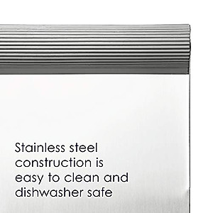 Rachael Ray Tools and Gadgets Stainless Steel Pastry Scraper / Bench Scrape / Kitchen Tool for Baking and Cooking / Dishwasher Safe, Sea Salt Gray, 6x5x1in