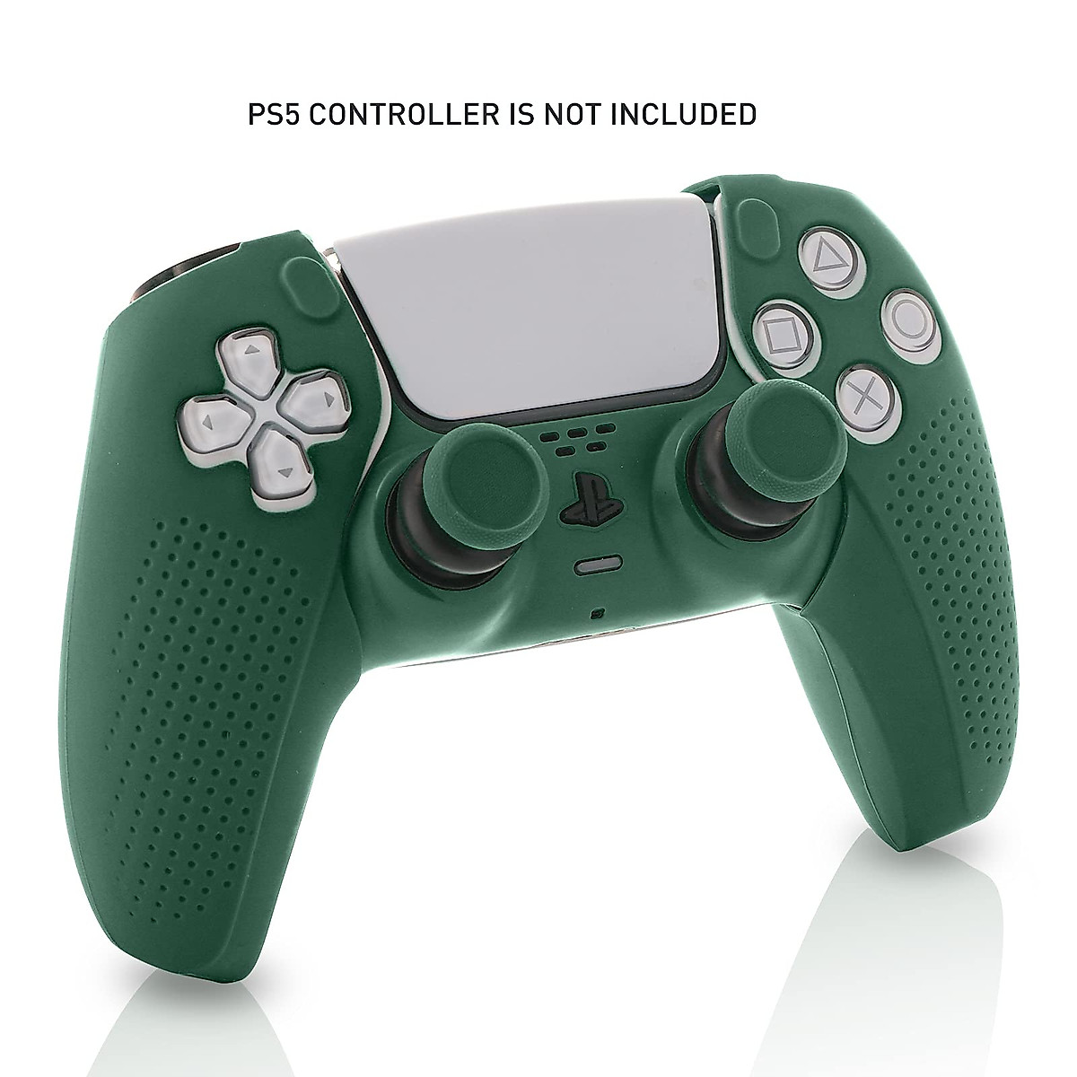 ECHZOVE PS5 Controller Accessories, PS5 Controller Skin, PS5 Controller Plate and PS5 Thumb Grips - Green