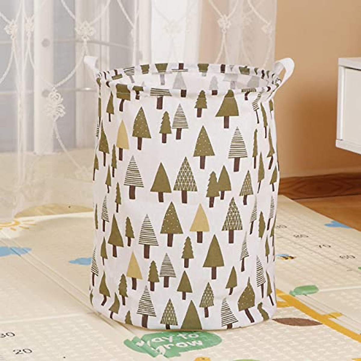 Wress Home Fabric Dirty Clothes Basket Dirty Clothes Basket Home Storage Basket Laundry Bucket Folding Storage Dirty Clothes Basket Black Checkered -2