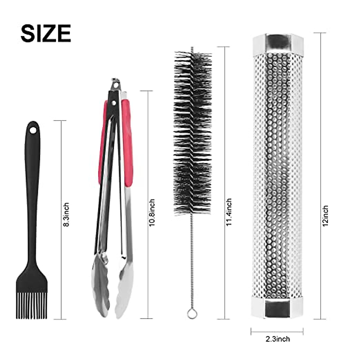 Pellet Smoker Tube 12 &12 inch Smoke Tube - Stainless Steel Wood Tube - Suitable for Any Grill or Smoker - Adds Delicious Wood Smoke Flavor on Your Barbecue Food