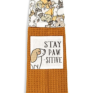 DEMDACO Stay Paw-Sitive Dog Orange 69 inch Cotton Fashion Kitchen Boa
