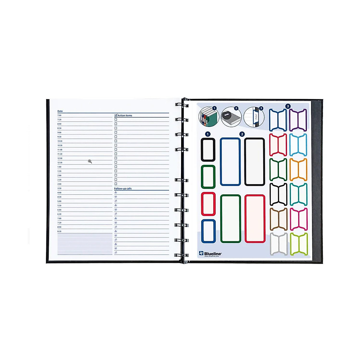 NotePro Undated Daily Planner, Black, 200 Pages,10 3/4 x 8-1/2 Inches