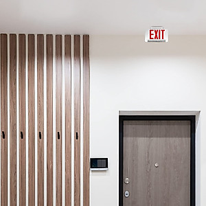 Ciata 2 Pack Ultra Bright Energy-efficient Lighted Exit Signs with Battery Backup, Indoor Led Emergency Exit Sign, Battery Powered Exit Sign, Exit Signs for Business, Led Adjustable Light Pipe Combo