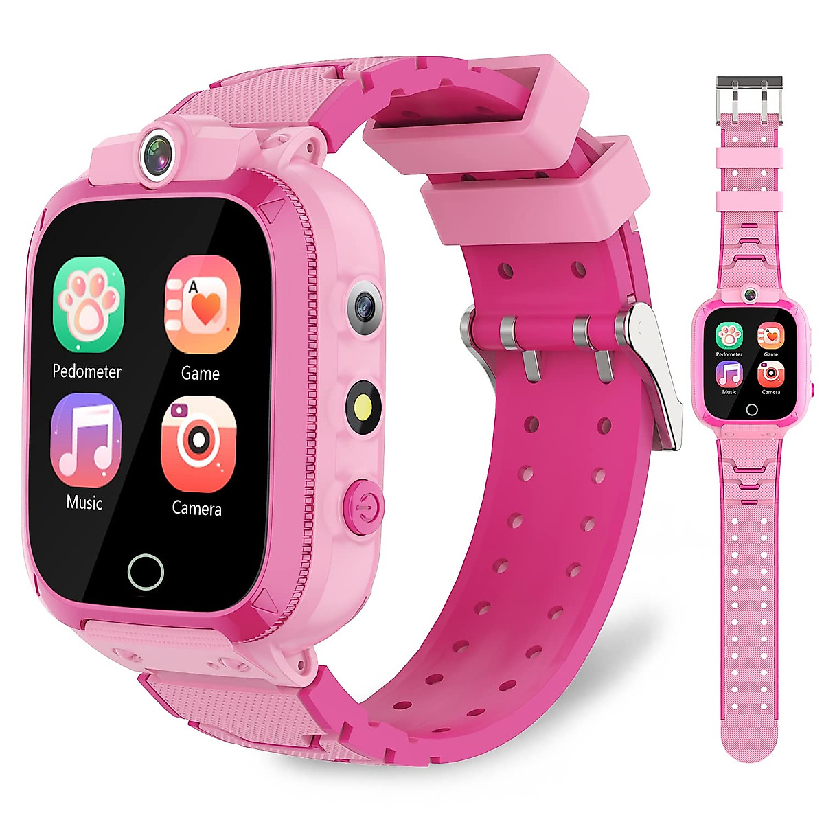 Kids Smart Watch for Toys for 3-10 Year Old Girls, 1.44" HD Touch Screen with 24 Puzzle Games Music Player Dual Camera 12/24 hr Pedometer Flashlight Birthday Gift for Age 5 6 7 8