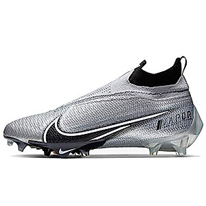 Nike Vapor Edge Elite 360 Flyknit Mens Football Cleat Ao8276-100 Size 7 Silver/Black